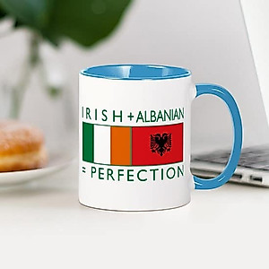 CafePress Irish Albanian Heritage Flag Mug Ceramic Coffee Mug, Tea Cup 11 oz