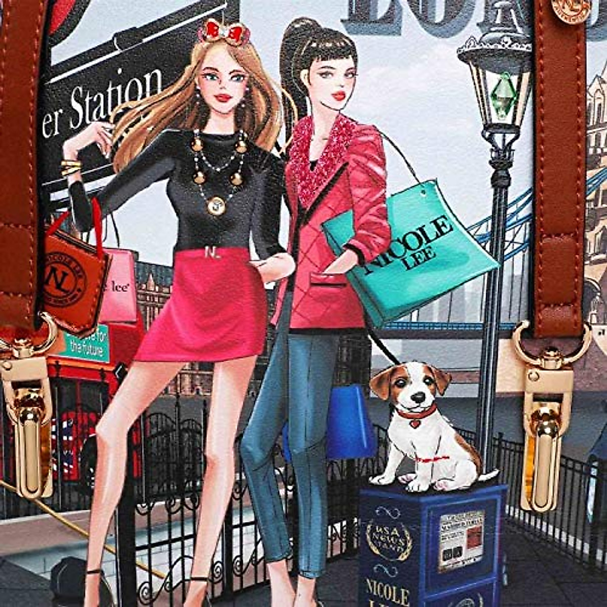 Nicole Lee FASHION WOW IT'S LONDON PRINT SHOPPER BAG