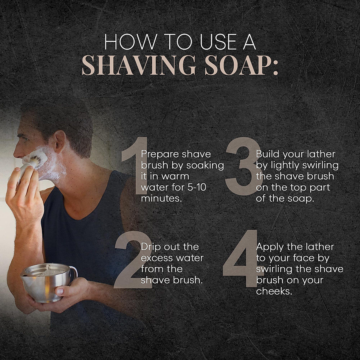 Handmade Natural Organic Shave Soap - Large 7oz Tin Shaving Soap, Shave Soap For Men With Dry Sensitive Skin, Made With Olive Oil, Coconut Oil, Palm Oil, Shea Butter, Beeswax, Creamy Lather (Neutral)