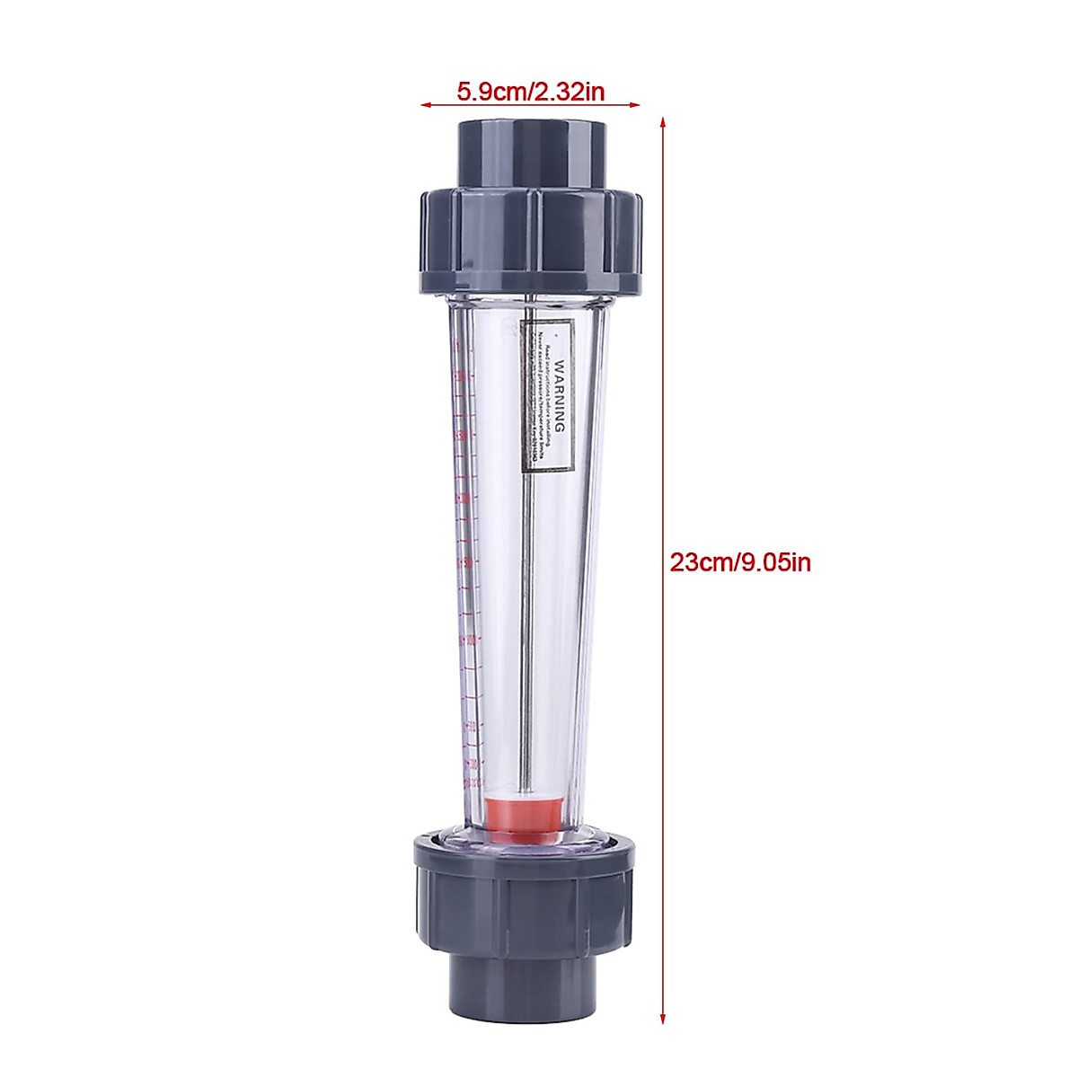 Oumefar Water Meter, Plastic Tube Type Water Meter LZS-25 Water Rotameter 300-3000L/H Water Liquid Meter Fit for DN25(1") Tube 4% Accuracy Class Liquid Flowmeter