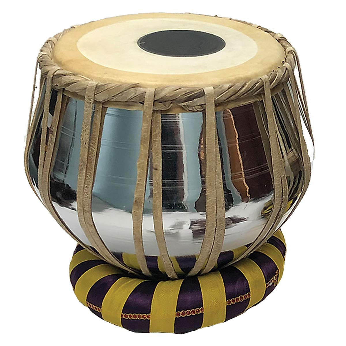 Satnam Steel Bayan Hand Crafted Steel Tabla Drum Set for Student and Beginners with Tabla Set Gig Bag | Tabla Set Hammer | Tabla Set - Music Book | Tabla Cushions & Cover - Made in India