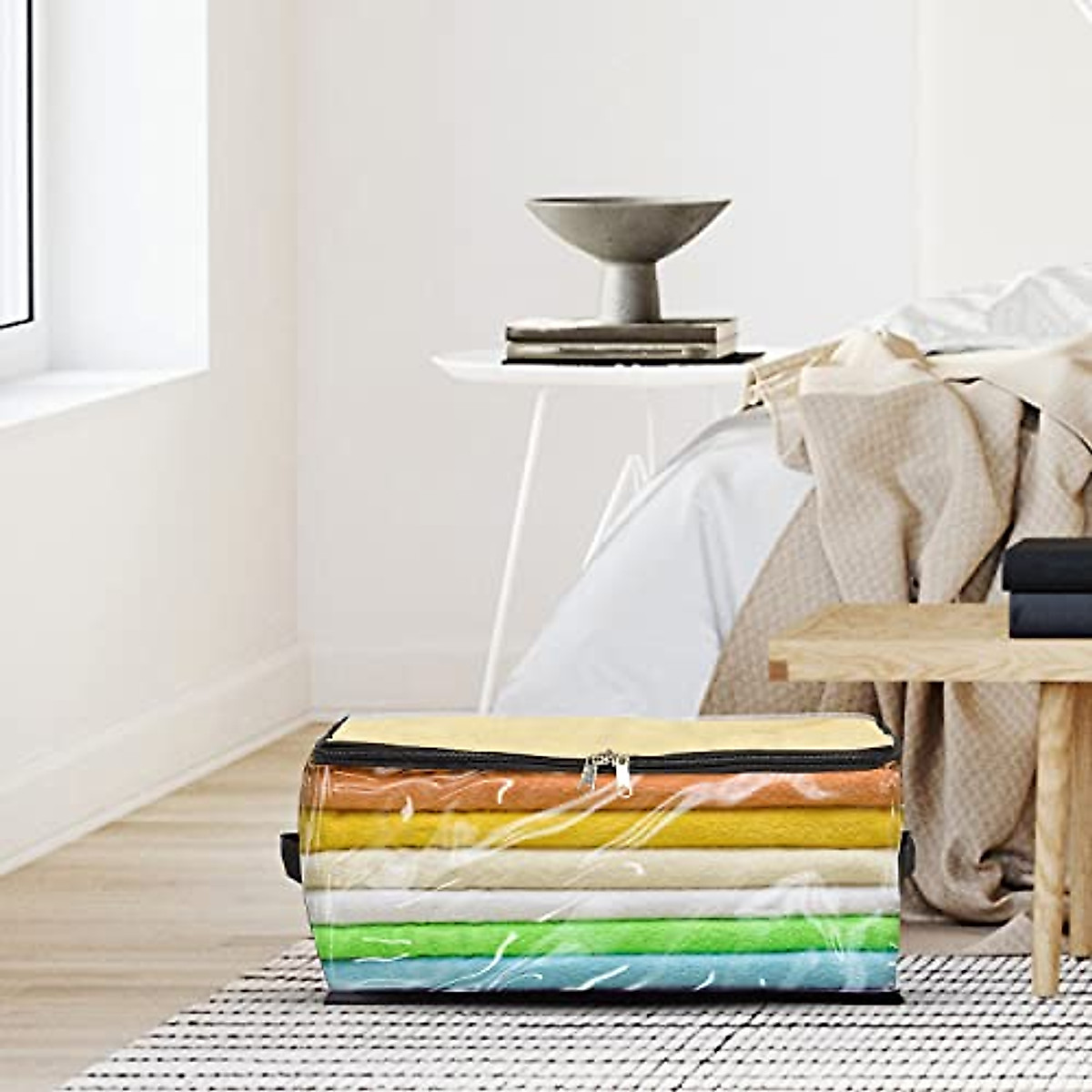 Covers & all Clear Storage Bag, Heavy Duty Clear PVC fabric, 20 mil, Multi-purpose organizer with zipper and handles (18" L x 13" W x 8" H, Pack of 3)