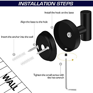 Towel Hooks, 4 Pack Towel Hooks for Bathrooms, Heavy-Duty Towel Hook for Bathroom Wall Mounted, SUS304 Stainless Steel Bathroom Hooks for Towels, Matte Black Wall Hooks for Hanging Towels,Robes,Coats