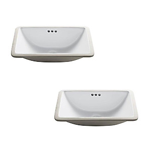 KRAUS Elavo 21-inch Rectangular Undermount White Porcelain Ceramic Bathroom Sink with Overflow, KCU-241