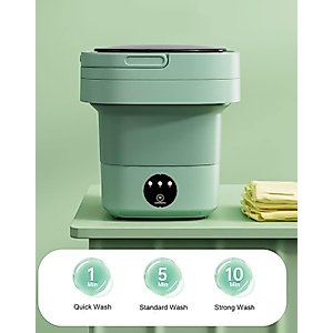Compact 8 lb Portable Washing Machine for Apartments - Quick Laundry Solution with Timer and Multiple Wash Modes (Green)