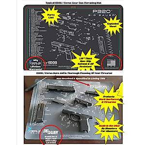 EDOG Georgia State Flag 5 PC Cerus Gear Heavy Duty Pistol Cleaning 12x17 Padded Gun-Work Surface Protector Mat Solvent & Oil Resistant & 3 PC Cleaning Essentials & Clenzoil, Made in The USA