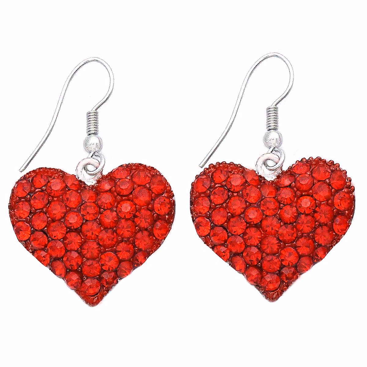 SoulBreezeCollection Valentines Day Red Heart Earrings Drop Dangle Gift for Mom Her Girlfriend (Red)