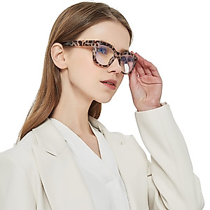 ZXYOO 3 Pack Oversized Blue Light Blocking Reading Glasses for Women, Retro Style Readers with Spring Hinge +1.50