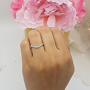 Dazzlingrock Collection 0.10 Carat (ctw) Sterling Silver Round Diamond Ladies Wedding Band Guard Ring 1/10 CT, Size 4