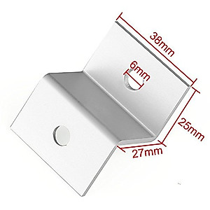 F-ber 1 Set (4pcs) Solar Panel Mounting Hardware Z Type Bracket Aluminum W/Stainless Bolt for RV Boat Off Grid 38mm Width Solar Panels (38 * 25 * 27mm/1.49"*0.98"*1.06")