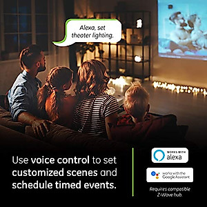 GE Enbrighten Z-Wave Plus Smart Light Dimmer, White & Light Almond, 46203 & Enbrighten Add-On Switch with QuickFit and SimpleWire, White & Light Almond, 46199