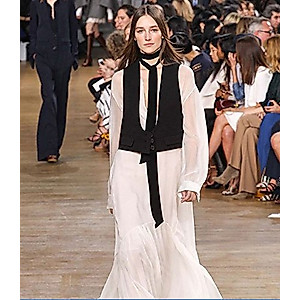 L'VOW Women's Stylish Soft Black Thin Skinny Scarf BoyFriend Tie Necktie Choker(Black)