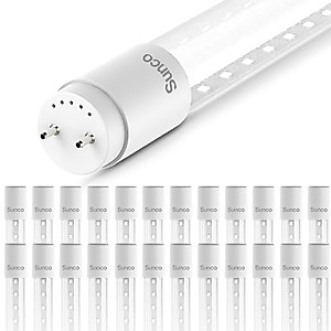 Sunco Lighting - 24 Pack T8 LED 4FT Tube Light Bulbs Ballast Bypass Fluorescent Replacement, 5000K Daylight, 15W, Clear Cover, Retrofit, Single Ended Power (SEP), Commercial Grade UL