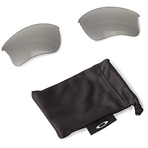 Oakley Flak Jacket XLJ Rectangular Replacement Sunglass Lenses, Black Polarized, 63 mm