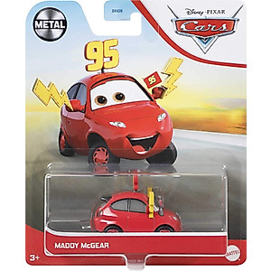 Disney Car Toys Maddy Mcgear, Miniature, Collectible Racecar Automobile Toys Based on Cars Movies, for Kids Age 3 and Older, Multicolor
