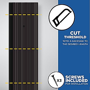M-D Building Products 69811 Aluminum Commercial Flat-Profile Threshold: Durable and Sleek Entryway Access Solution Draft Protection (5 in. x 1/4 in. x 72 in) (Bronze)