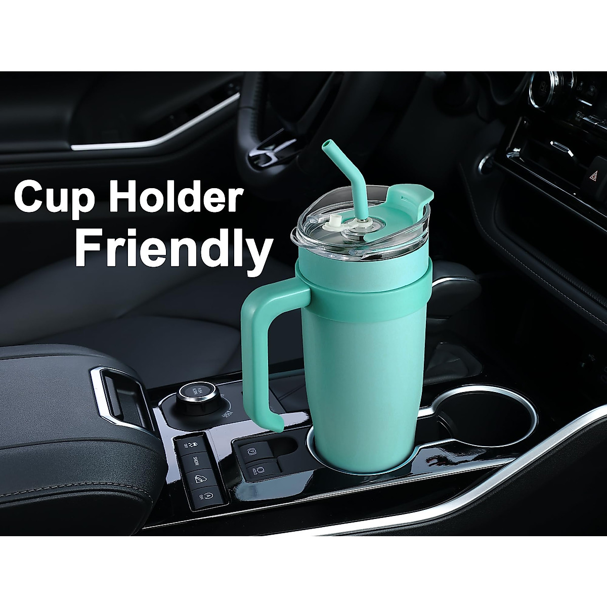 DLOCCOLD 40oz Tumbler with Handle, Straw & Lid, Double Wall Vacuum Reusable Stainless Steel Insulated Water Bottle, Travel Mug Cup, Modern Tumblers Cupholder Friendly (dreamland)