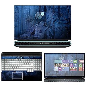 Decalrus - Protective Decal Wolves Skin Sticker for 2019 Alienware Area-51m AWAR51M (17.3" Screen) case Cover wrap ALarea51m_17-121