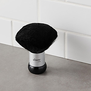 Diane Neck Duster Brush for Hair Cutting, Removes Loose Hair from Neckline and Ears, Soft Nylon Bristles, Stand Up Base, 5”, Medium