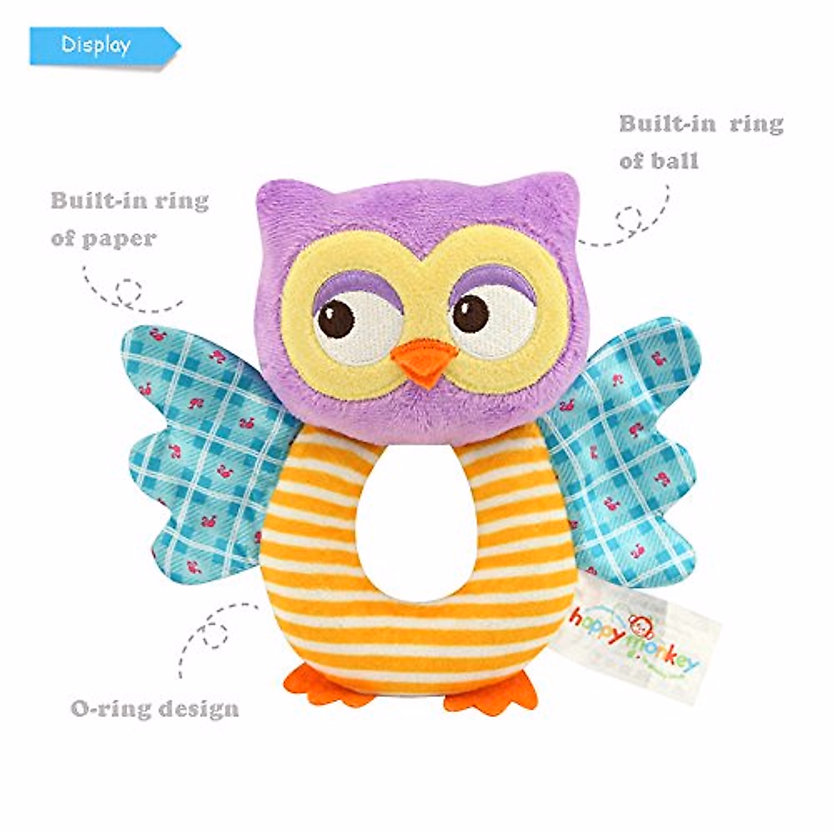 teytoy Owl Soft Rattle Toy for Over 0 Months