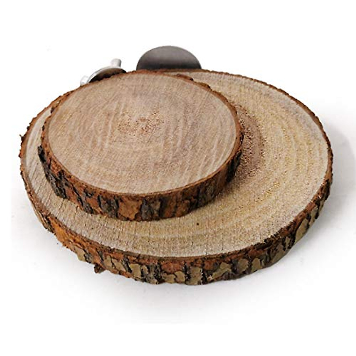 LOVEIFE 3 Pack Bird Perch, Round Wooden Platform Parrot Toys Bird Cage Accessories (Style1)