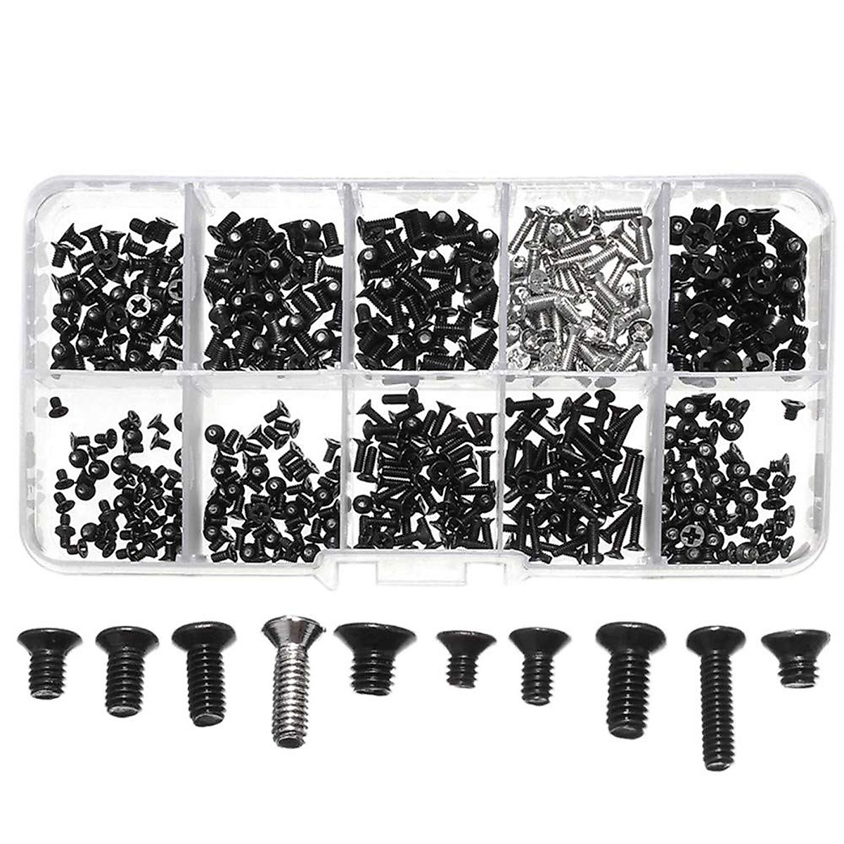 WUXUN 500Pcs Laptop Notebook Computer Screw Kit Set for IBM Hp Dell Lenovo Samsung Sony Toshiba Gateway Acer (Color : Black, Size : M2 3mm)