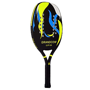GRANDCOW Beach Tennis Paddle Racket Carbon Fiber with EVA Memory Foam Core Tennis Padel (2Pcs Black)