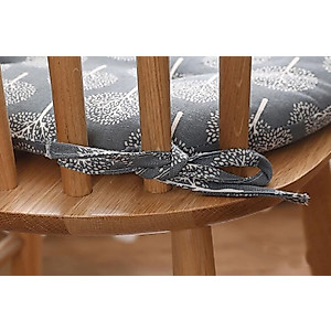 4 Pack Cotton and Linen Chair Cushion for Desk Chair Soft Plush Nonslip Seat Cushions Washable Kitchen Dining Chair Pads with Ties Office Car Sitting Chair Pads,17.7" x 17" (Pink-Bohemia)