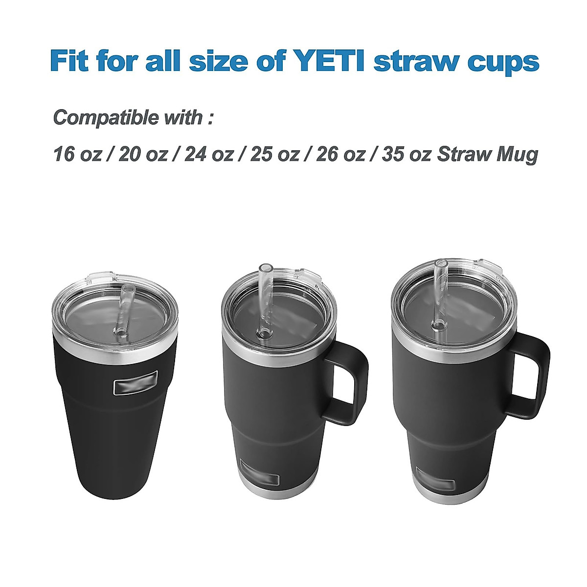 LUOLAO Silicone Spill Stopper Compatible with YETI Straw Cup, Mug Tumbler Accessories Including 2 Straw Cover Topper Cap, 2 Leak Proof Stopper