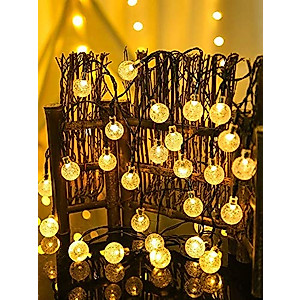 AMYSTEE Update Solar String Lights Outdoor 70 Led 41 FT Crystal Globe Lights with 8 Lighting Modes, Waterproof Solar Powered Patio Lights for Garden Yard Porch Wedding Party Christmas Decor
