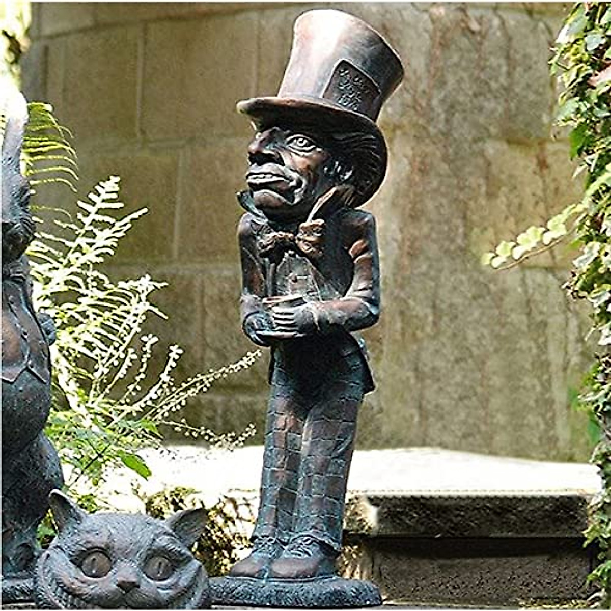 OFFEL Wonderland Garden Sculpture Set Alice in Wonderland Statues Hand Cast Stone Garden Statue Ornament for Indoor Outdoor Garden Patio Lawn Yard (Complete Set)