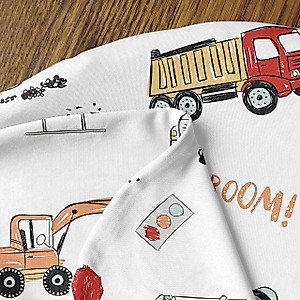 Sweet Jojo Designs Construction Truck Baby Boy Cocoon and Beanie Hat Set Jersey Stretch Knit Sleeping Bag Infant Newborn Nursery Sleep Wrap Sack - Grey Yellow Orange Red and Blue Transportation