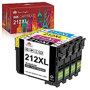 Toner Kingdom Remanufactured Ink Cartridges Replacement for Epson 212XL 212 XL T212 to Used with Workforce WF-2830 WF-2850 Expression Home XP-4100 XP-4105 Printer Ink (4 Pack)