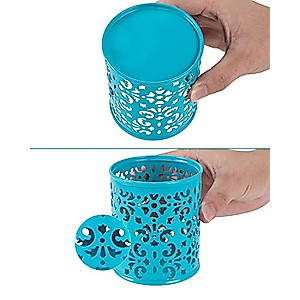EasyPAG 2 Pack Pen Holder Desk Pencil Cup Marker Holder Makeup Brush Holders Desk Accessories & Workspace Organizers for Home, School & Office, Dark Teal