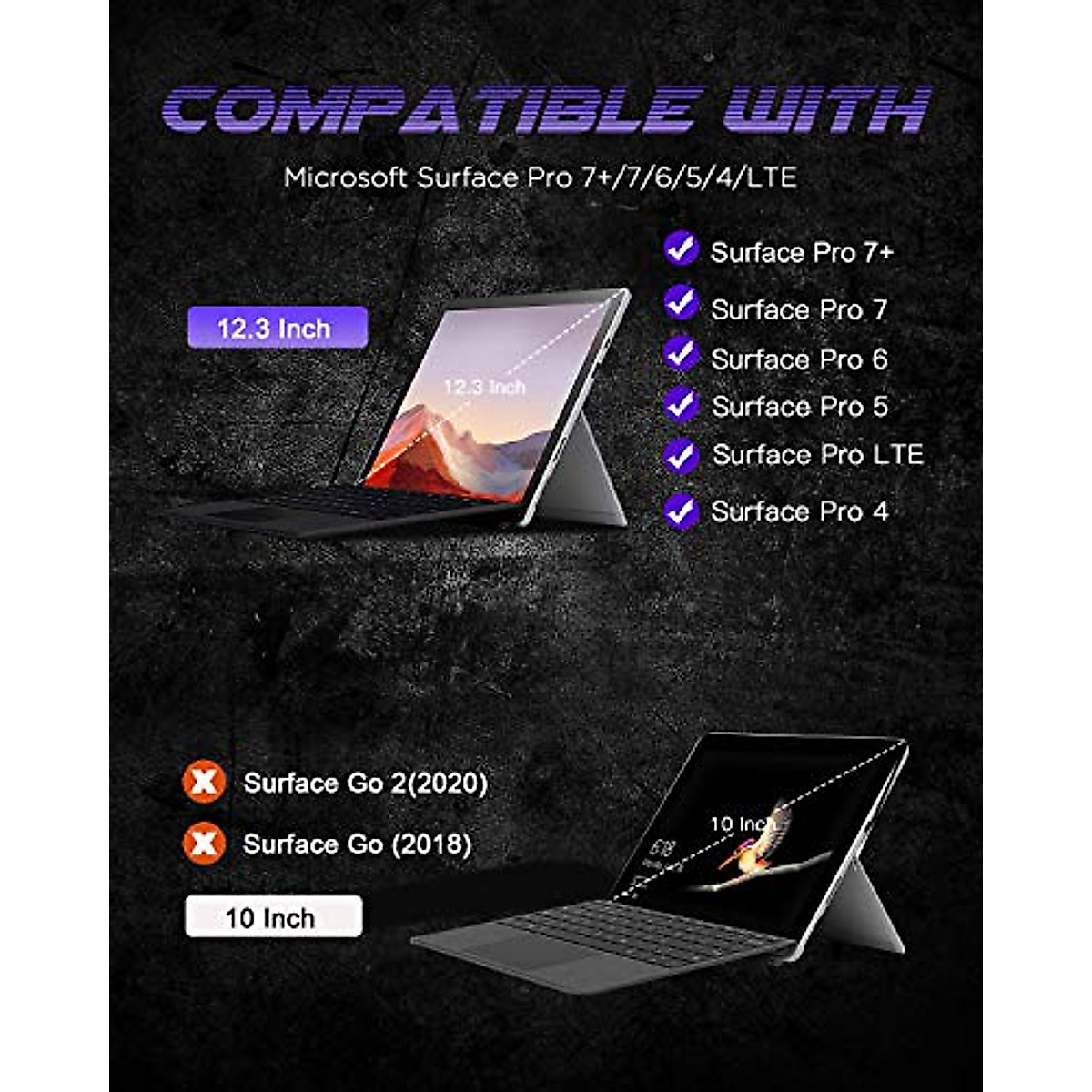 MoKo Case Fit Microsoft Surface Pro 7 Plus/7/6/5/4/LTE, [Heavy Duty] Shockproof Full-Body Rugged Hybrid Tablet Case with Hand Strap & Kickstand Fit Pro 7+/Pro 7/Pro 6/Pro 5/Pro 4/Pro LTE, Green+Gray