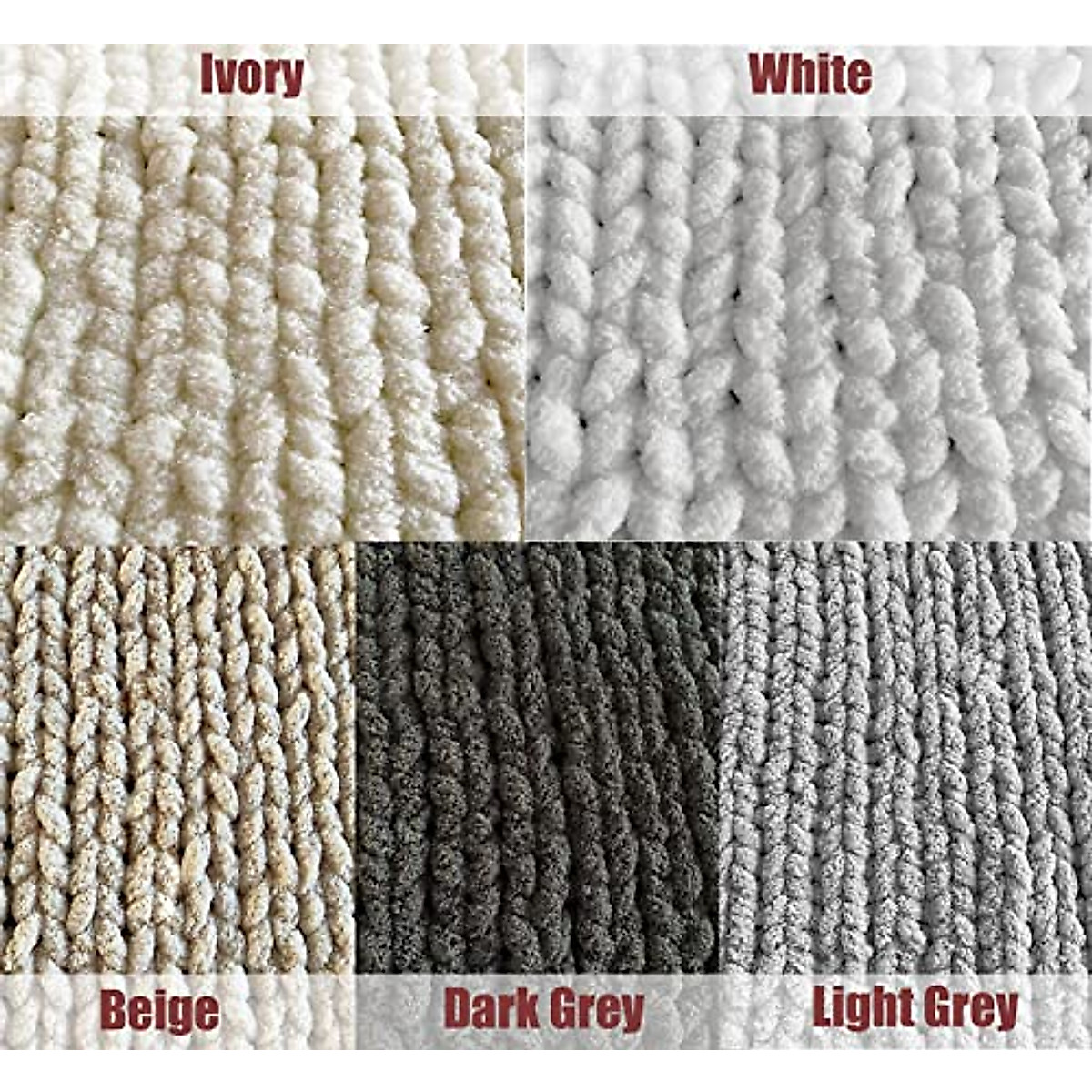 INNDUN Chunky Knit Blanket Throw (40x60 inches) Handwoven Interior Decoration Gift Sofa Beige