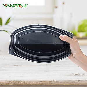 YANGRUI Take Out Containers, Shrink Wrap 40 Pack 32oz Leak Proof Reusable Machine Washable Meal Prep Container BPA Free Microwave Freezer Safe To Go Containers