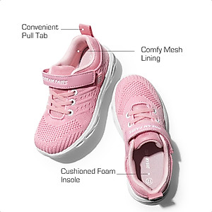 DREAM PAIRS Boys Girls Shoes Kids Tennis EZ-Ons GoGetters Running Athletic School Sneakers for Little/Big Kid,Size 2 Little Kid,Pink,KD18001K