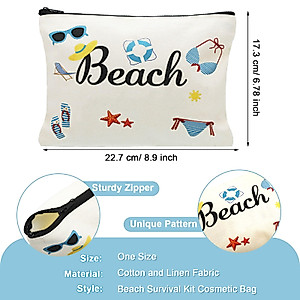 Svee 3 Pieces Beach Survival Kit Cosmetic Bag Travel Bag Pouch Bag Accessories for Birthday Appreciation Thanksgiving Day Valentine's Day