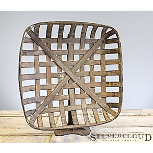 2 Piece Set of Tobacco Baskets, Farmhouse Decor, Med 21" Squares - Silvercloud Trading Co.