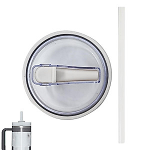 Generic 40 oz Tumbler Lid Replacement fit for Stanleys Cup,Tumbler Straw Lid,Replaceble Tumbler Straw Lid,Reusable Tumbler Cover for Stanleys Cup, Refer to description, White, JH5M481645QCRQF9