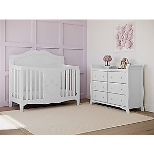 Storkcraft Avalon 6 Drawer Double Dresser (White) – Dresser for Kids Bedroom, Nursery Dresser Organizer, Chest of Drawers for Bedroom with 6 Drawers, Classic Design for Children’s Bedroom