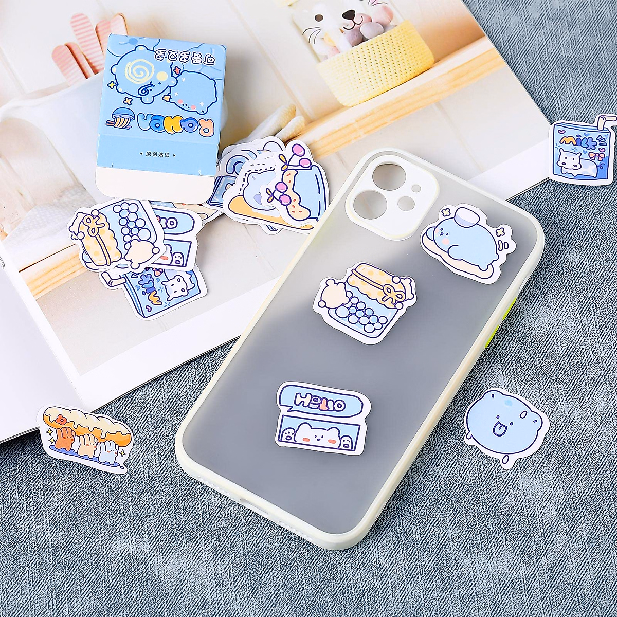 652 Pieces Korean Cute Kawaii Washi Cartoon Stickers Cartoon Little Girls Stickers Set Lovely Kid Sticker Small Size Scrapbook Decal Photo Planner Dairy Sticker for Notebook DIY(Cute Style)