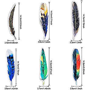 MWOOT 30Pcs Feather Shape Paper Bookmarks,Feather Colorful Paper Clips Bookmark Set ,Creative Book Markers Gifts for Kids Women Men Girls(30 Styles)