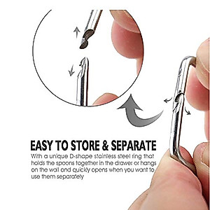 MEKBOK Magnetic Measuring Spoons Set, Dual Sided, Stainless Steel, Fits in Spice Jars, Black, Set of 8