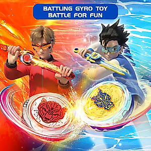Bey Blade - Infinity Nado Bey Blade Stadium - Battling Tops Burst Toy for Boys Grils Age 8-12 - Including Gaming Top Toys, Sword Launcher - Blazing War Bear, Flame Red