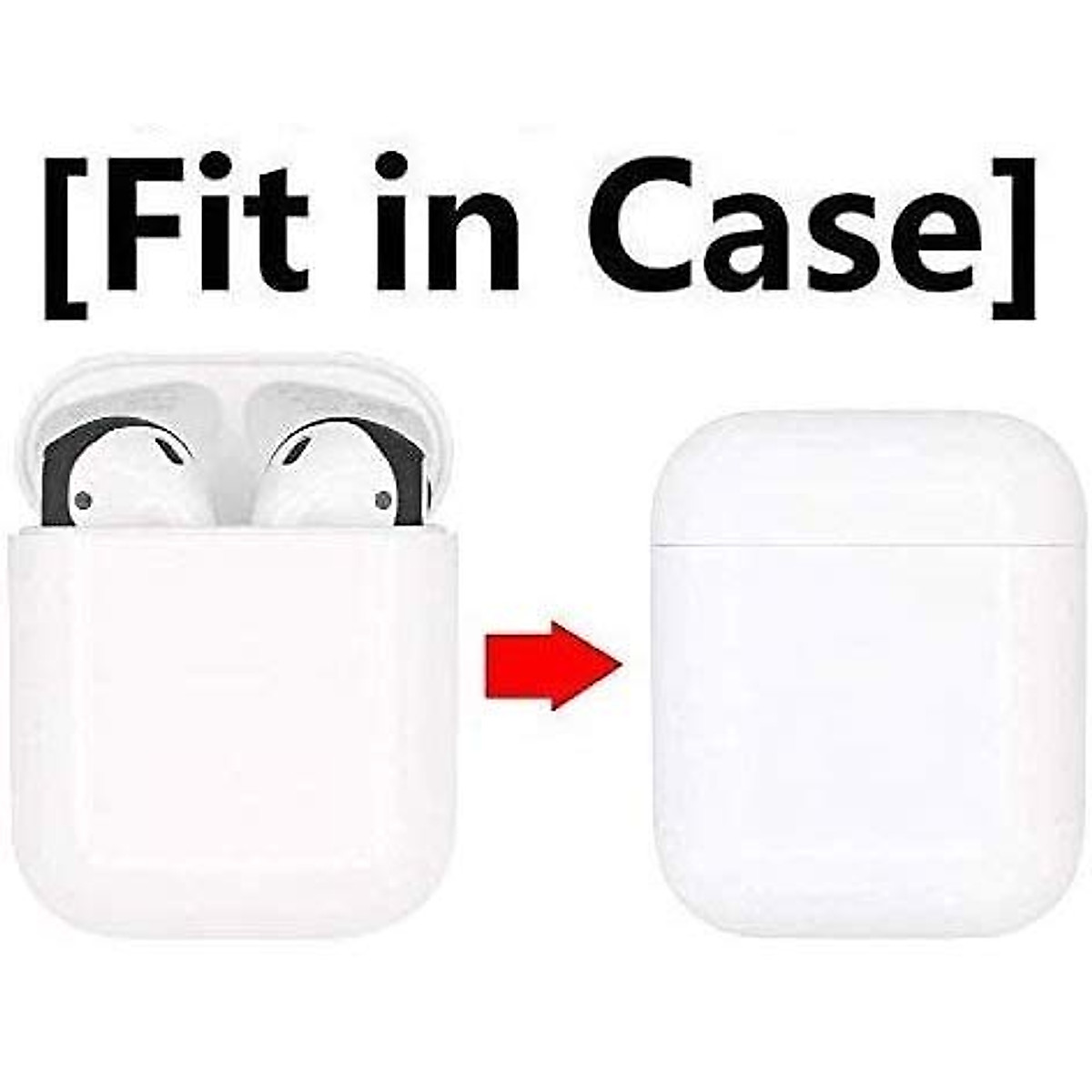 BLLQ Fit in Case AirPod Eartips Covers Anti-Slip Earuds Cover Silicone Compatible with AirPods 2 & AirPods 1 or EarPods 【 Fit in The Charging Case 】3 Pairs White/Gray/Black WGB