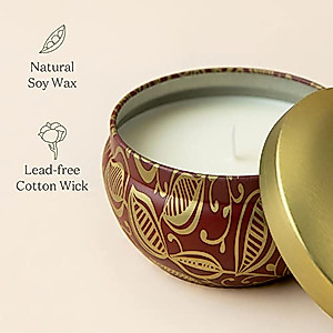 LA JOLIE MUSE Pumpkin Cinnamon Candle, Fall Candle, Travel Tin Holiday Candle, 45 Hours Burning Time, Small Candle Gift for Autumn