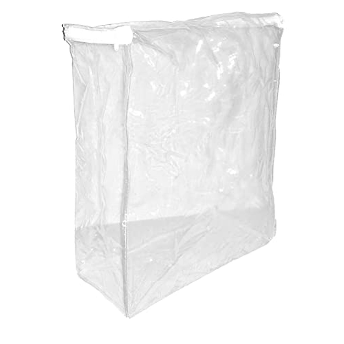 Clear Vinyl Plastic Zippered Blanket Storage Pouch Bags for Throws, Blankets, Quilts - 15 x 6 x 18 Inches 4-Pack Set of Clear Organizer Bags