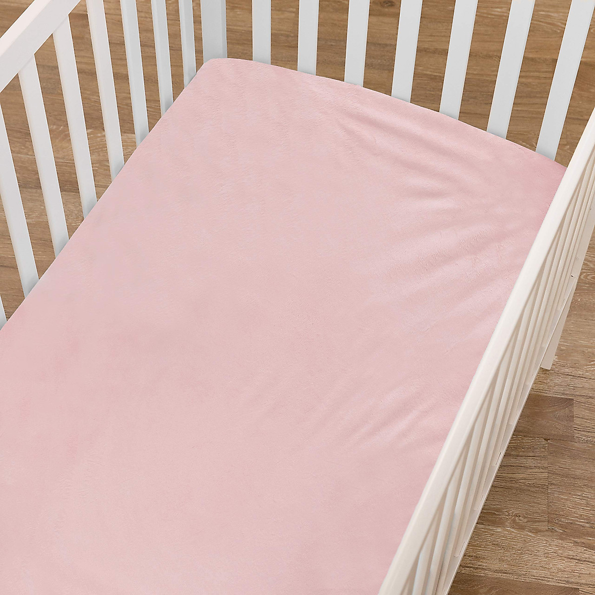 American Baby Company Heavenly Soft Chenille Fitted Crib Sheet 28" x 52", Warm and Cozy Neutral Chenille Sheet, Pink, for Boys and Girls, Fits Crib and Toddler Bed mattresses